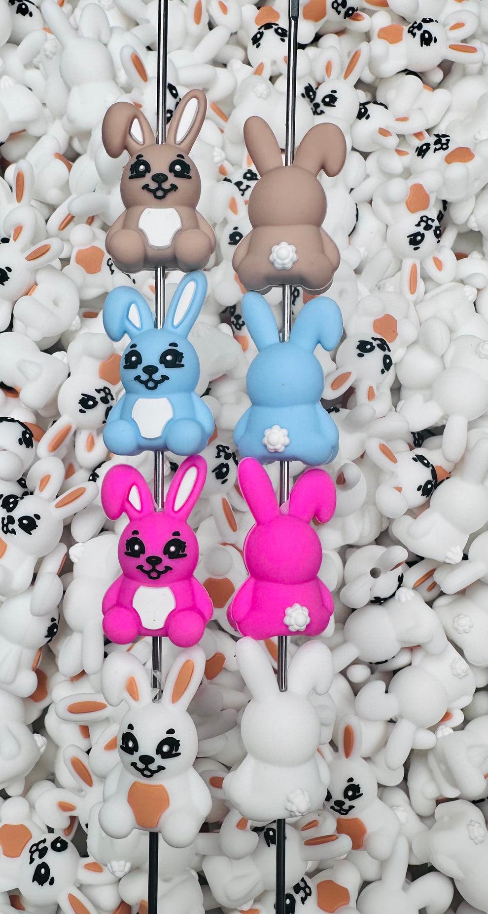 3D Flopsy the Easter Bunny EXCLUSIVE Silicone Focal Bead,**NOT FOR TEE ...