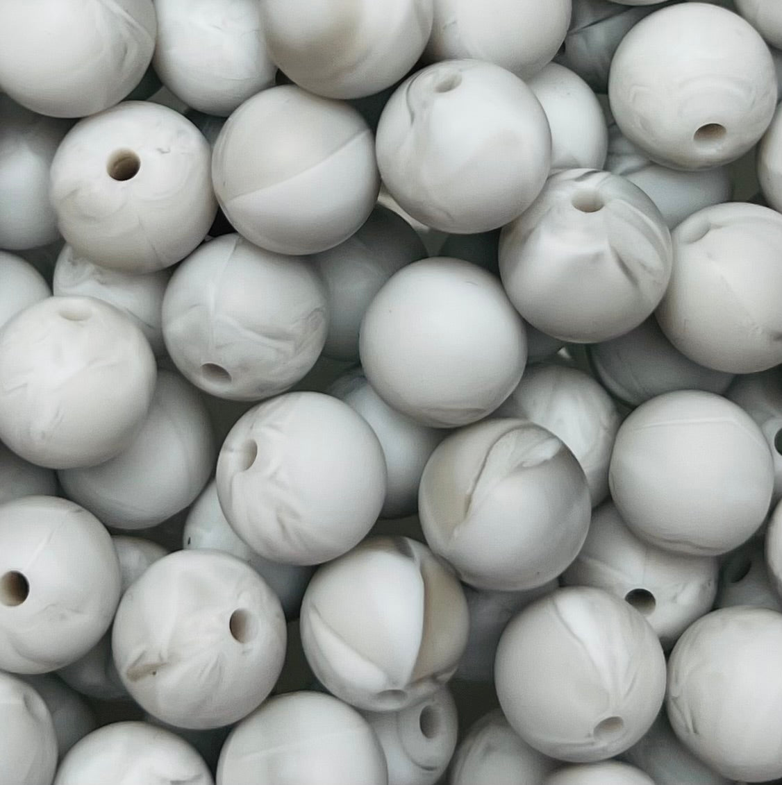 12mm Round Solid Grey Marble Silicone Bead – The Silicone Bead Store LLC